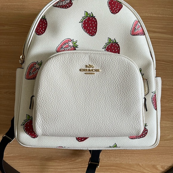 Coach | Bags | Coach White And Red Strawberry Backpack | Poshmark